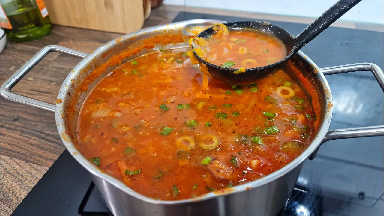 Zuverlässiges Rezept für ein leckeres Mittagessen! Dicke Fleischsuppe ...