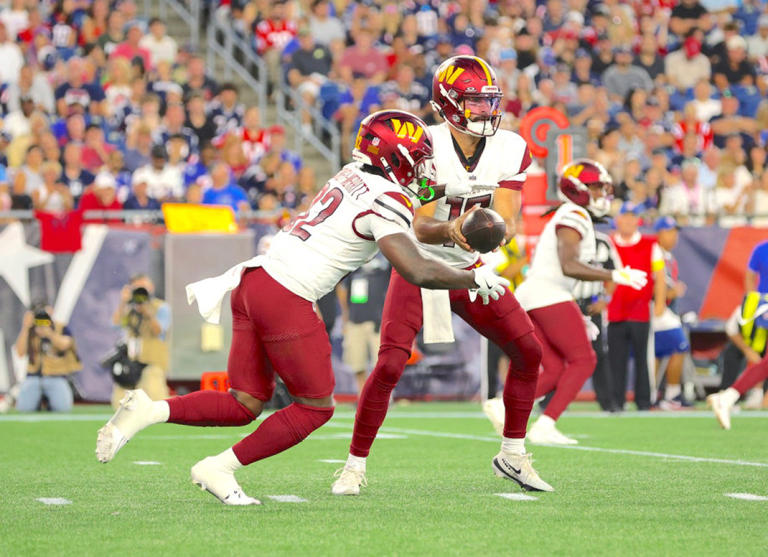 Jacory Croskey-Merritt missing OTAs with soft-tissue injury