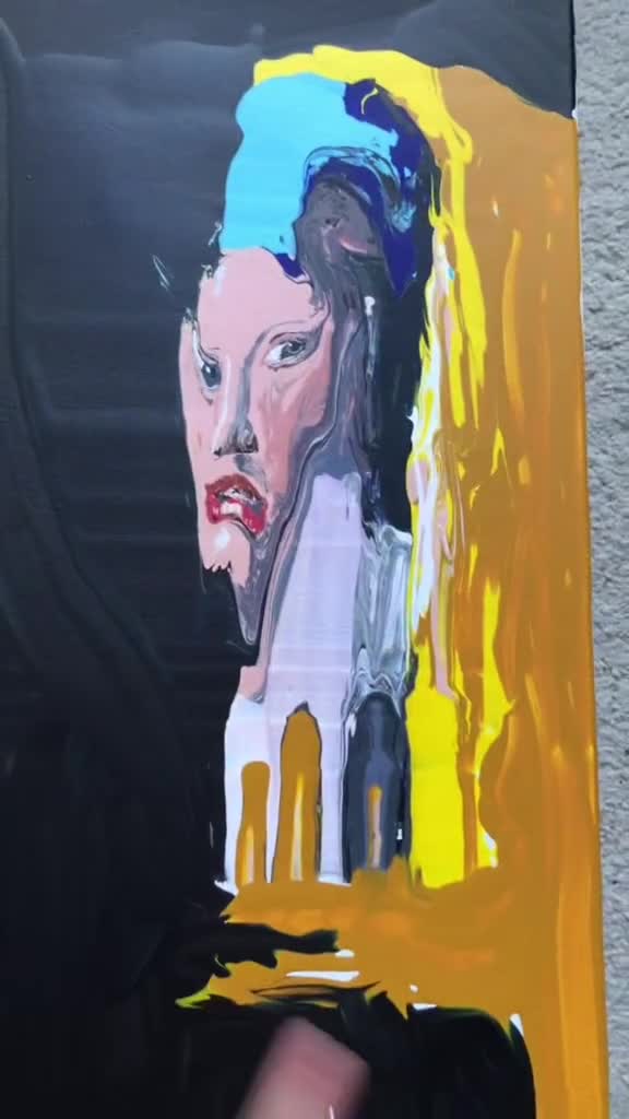 Showing Off My Dry Abstract Portrait Painting