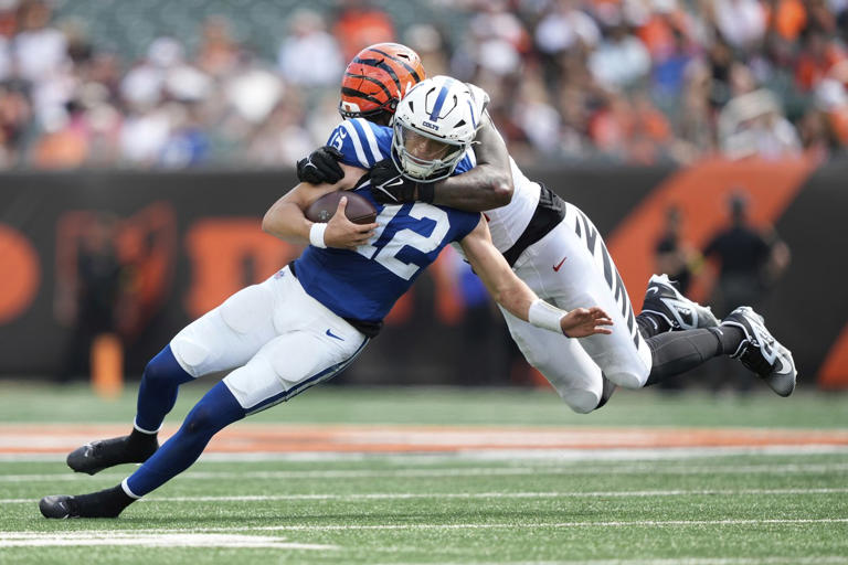 Third-string QB Riley Leonard shines as Colts beat Bengals 41-14 in ...
