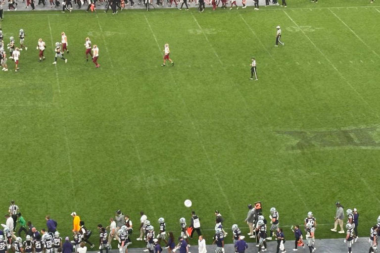 Kansas State and Iowa States players struggle to see field lines as ...