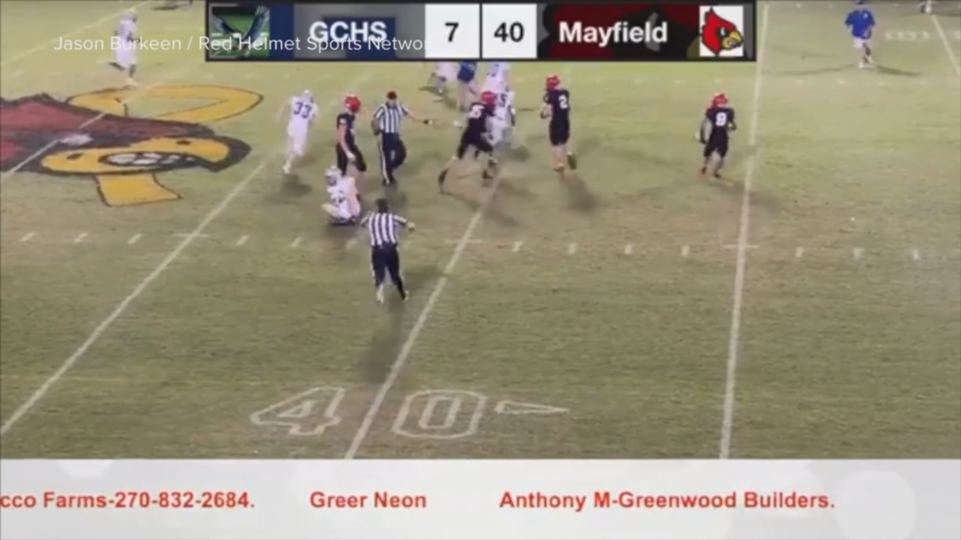A chaotic situation at a high school football game
