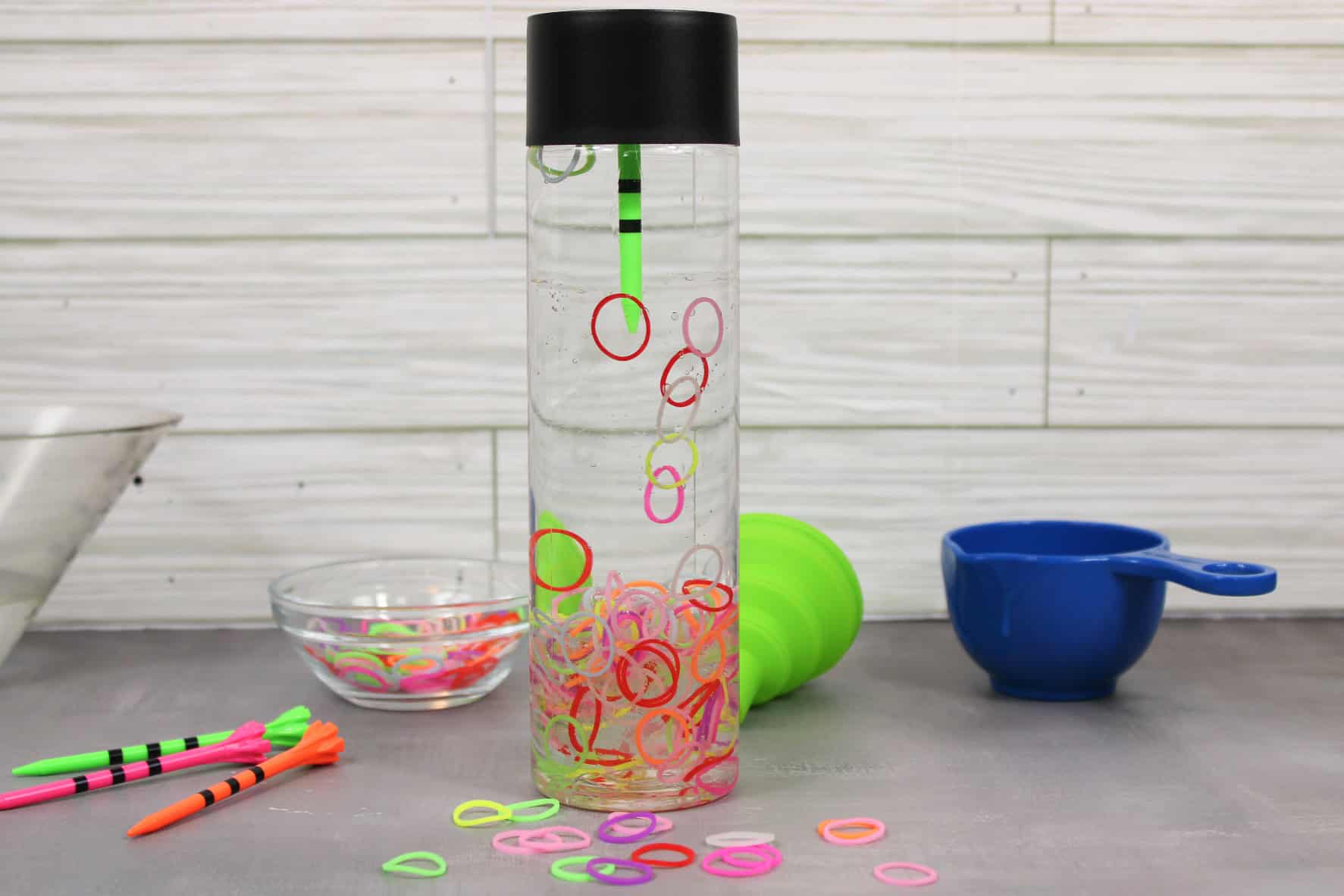 Fun Ring Toss Sensory Bottle for Toddlers and Preschoolers