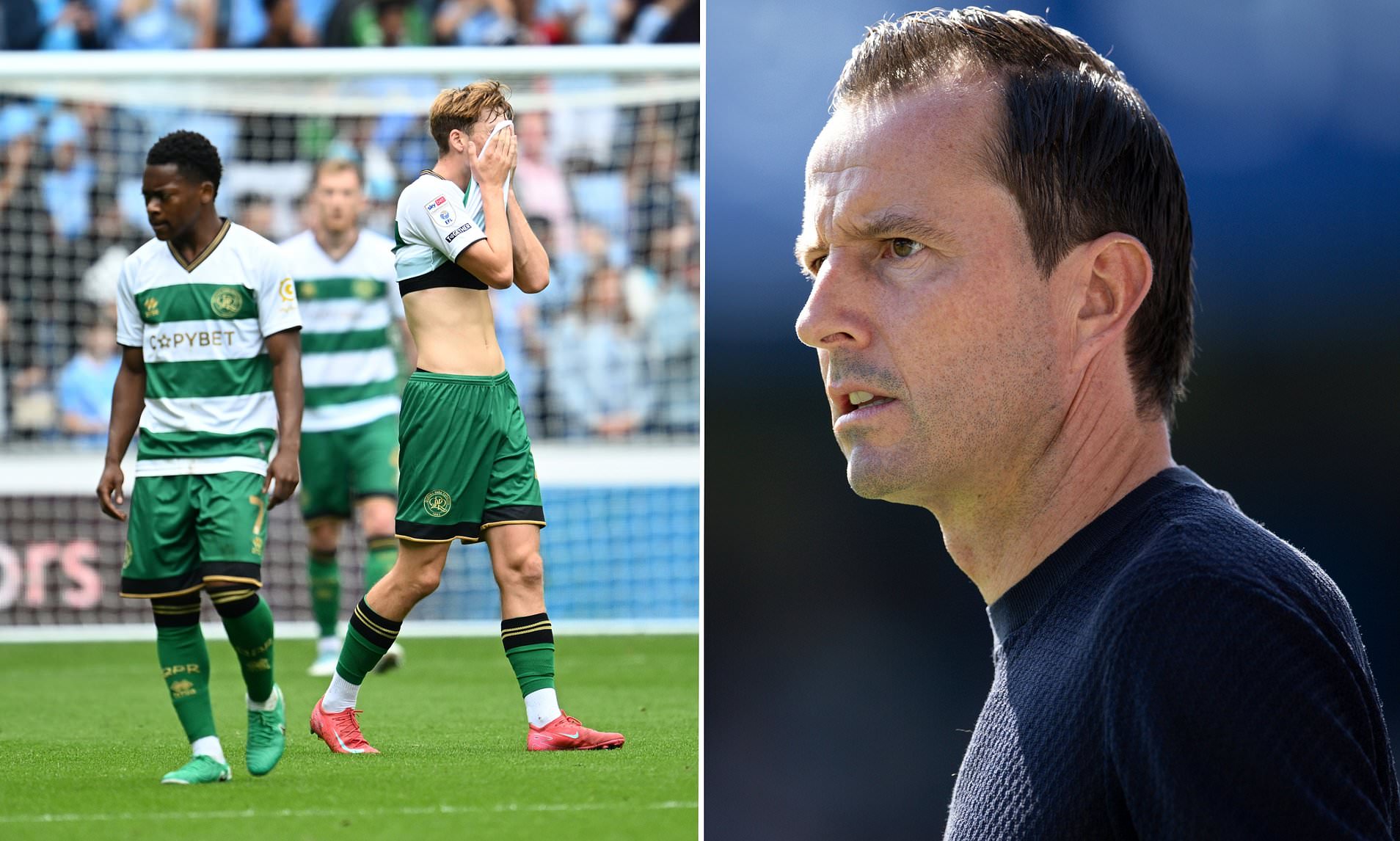 Angry QPR fans demand sacking of Julien Stephan after narrowly avoiding ...