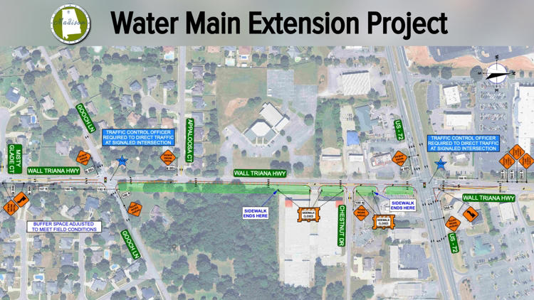 Major water main project to impact traffic on Wall-Triana next week