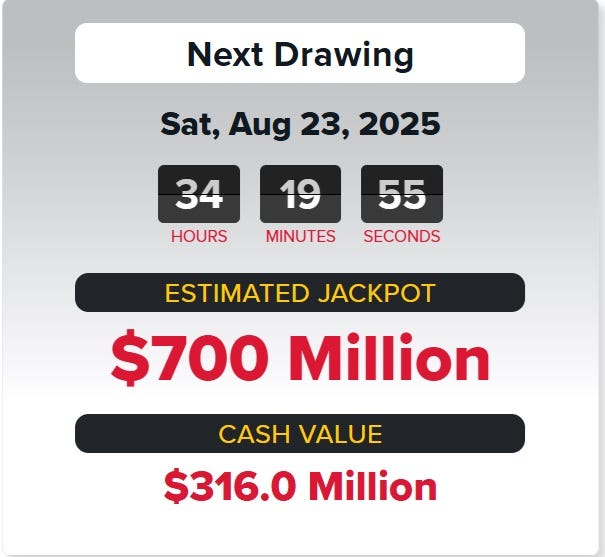 Powerball jackpot hits $700 million for the Aug. 23 drawing. How to ...