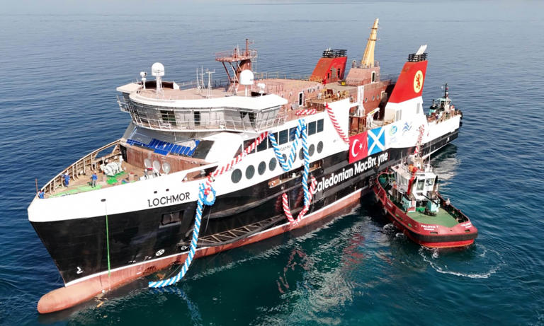 Turkish shipyard celebrates launch of its THIRD CalMac ferry