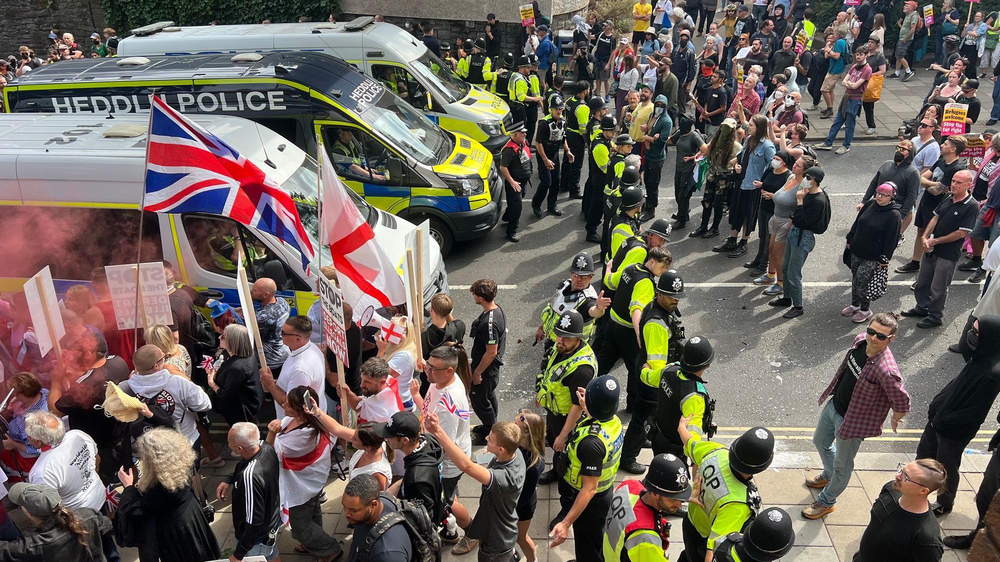 Woman released after arrest at immigration protest