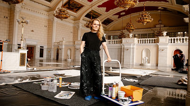 Lesia Khomenko unveils monumental train station artwork on Ukraine’s ...