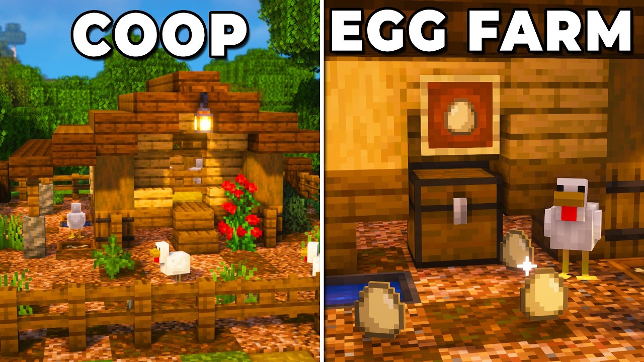 Automatic Egg Farm and Chicken Coop in Minecraft