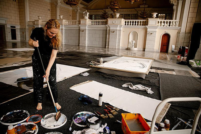 Lesia Khomenko unveils monumental train station artwork on Ukraine’s ...