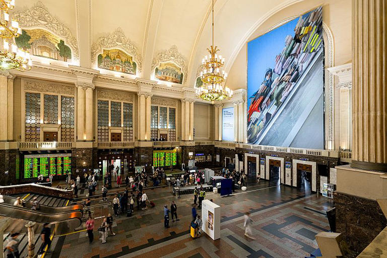 Lesia Khomenko unveils monumental train station artwork on Ukraine’s ...