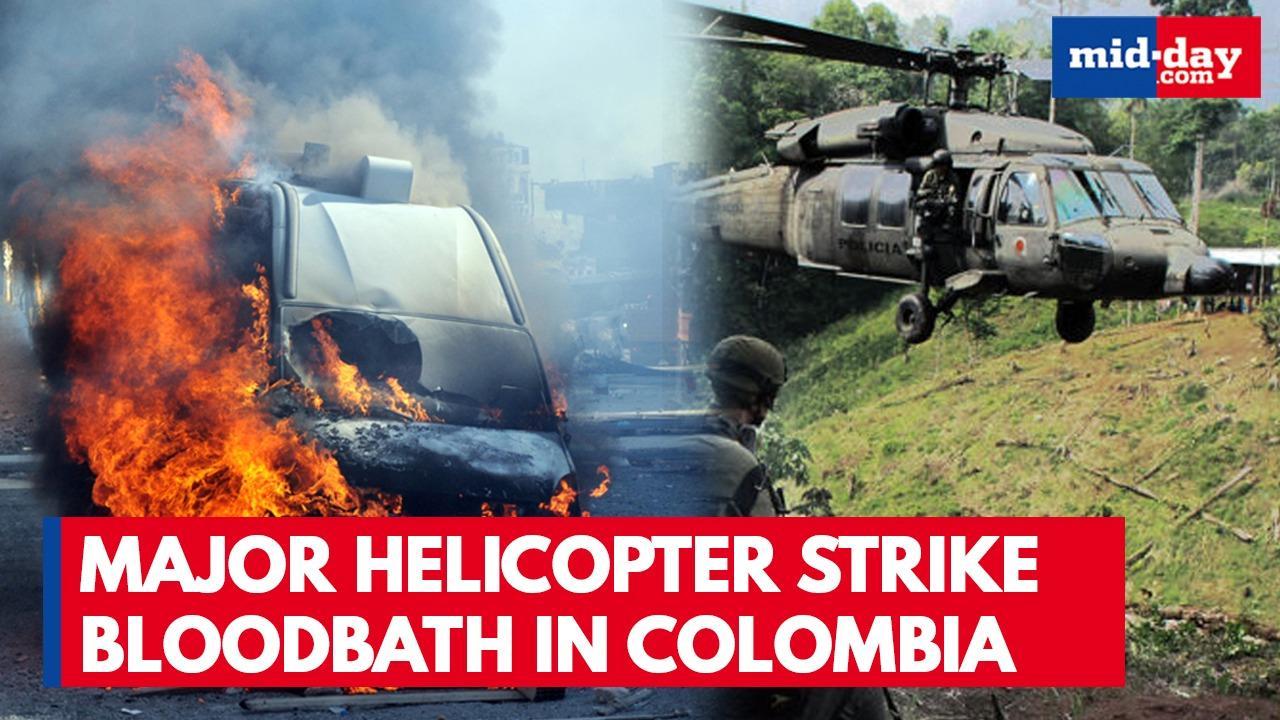Attack on Police Helicopter in Colombia Caught on Camera; 12 officers ...