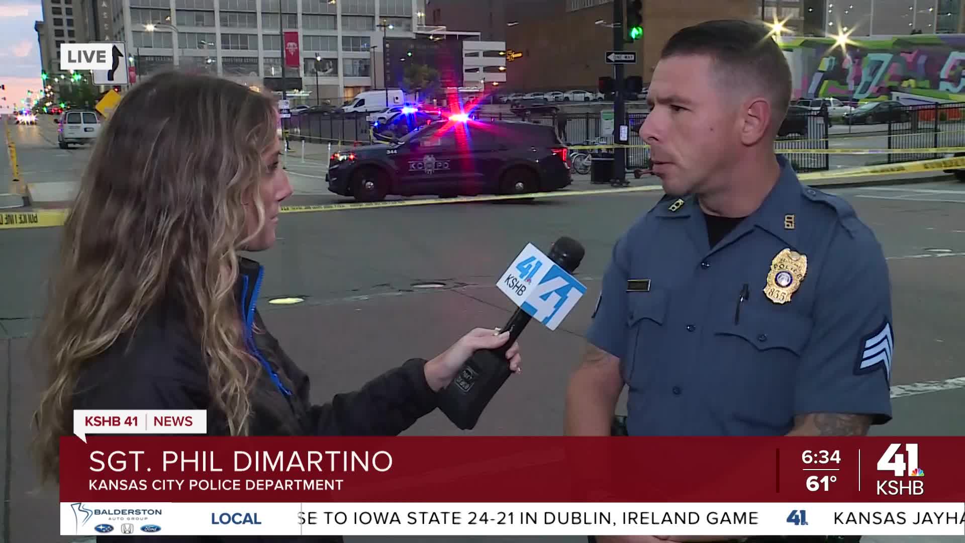 KSHB 41's Olivia Acree interviews KCPD spokesperson on 13th, Grand homicide