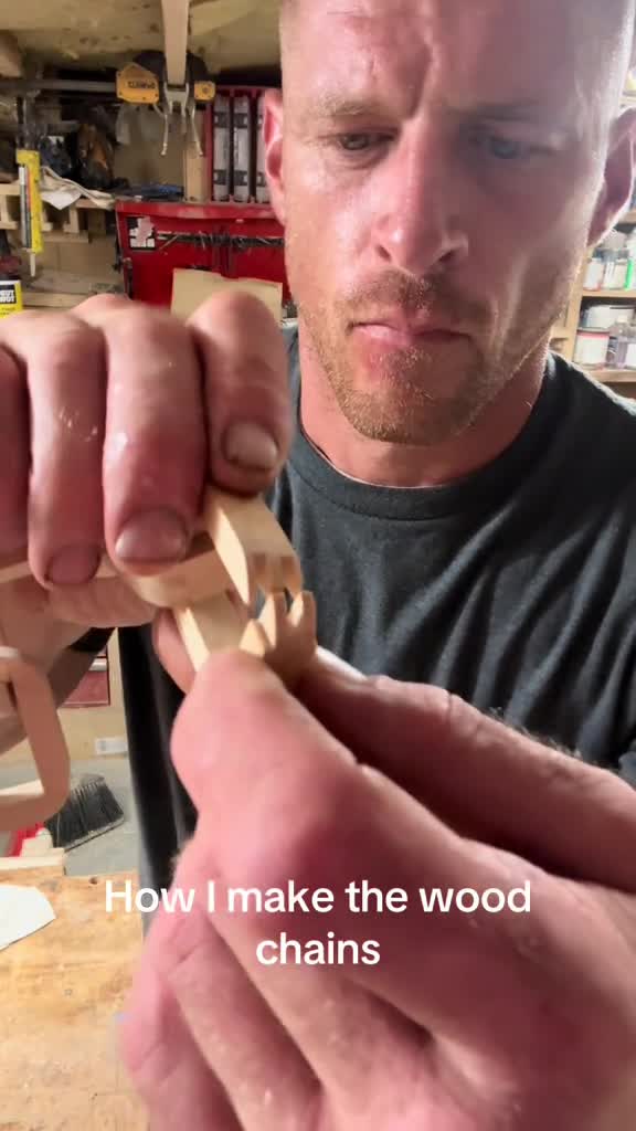 Watch Me Craft Interlocking Wood Chains by Hand