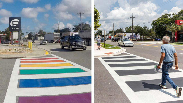 Florida officials repaint rainbow crosswalk near site of Pulse massacre ...