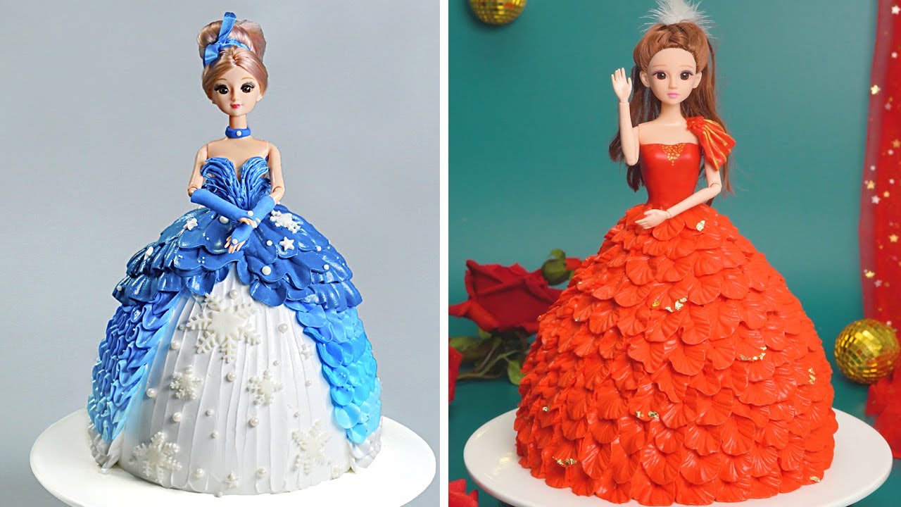 How To Make Blue Princess And Red Princess Cake
