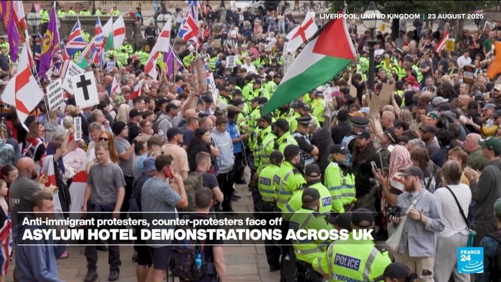 Protests against hotel housing asylum seekers take place across the UK