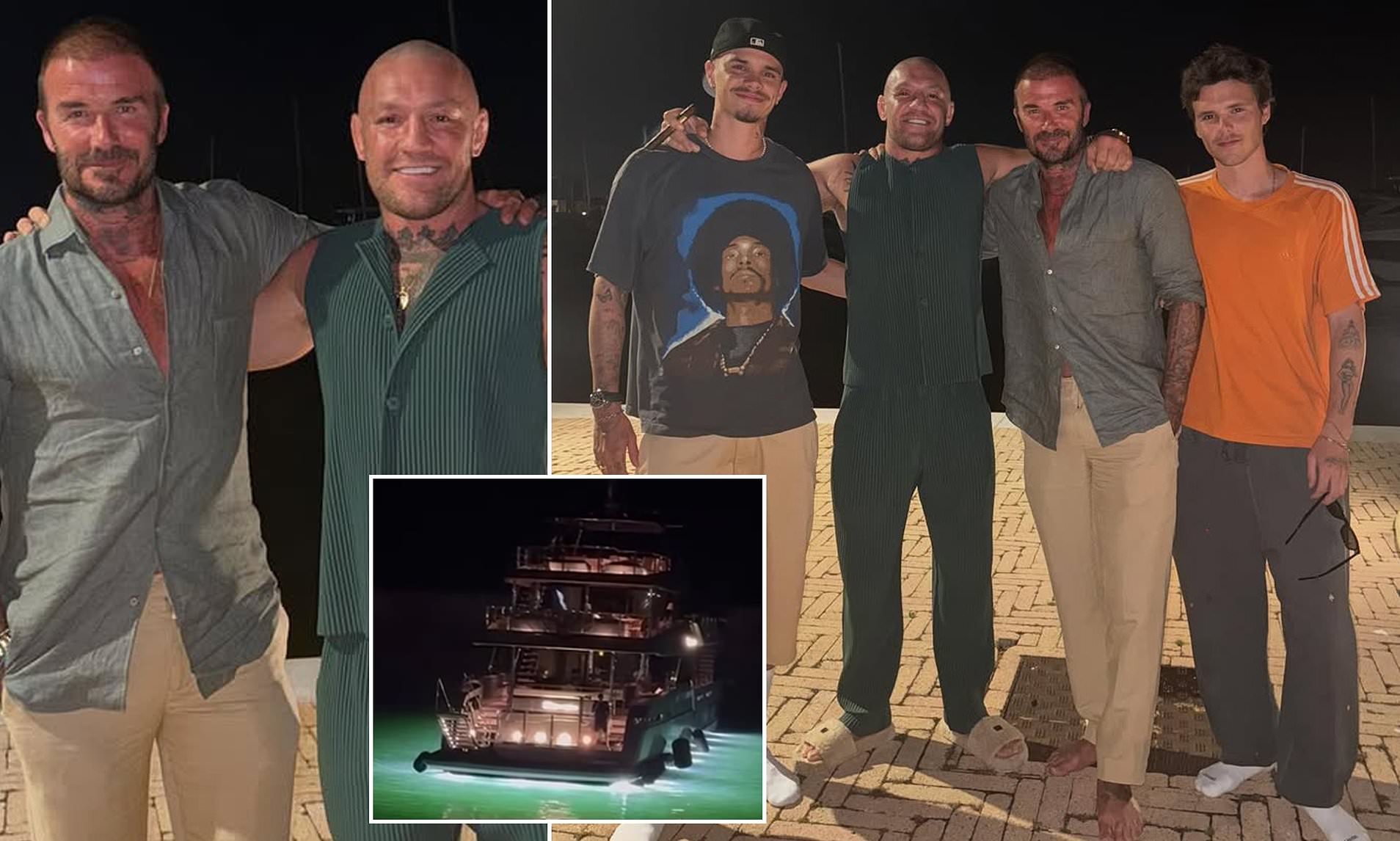 Conor McGregor poses for photos with 'yacht neighbour' David Beckham