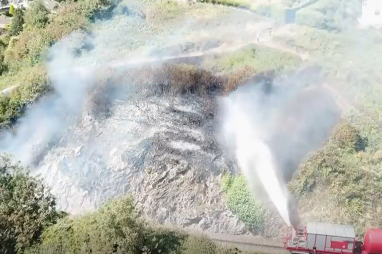Shock aftermath of fire seen for miles around in Devon