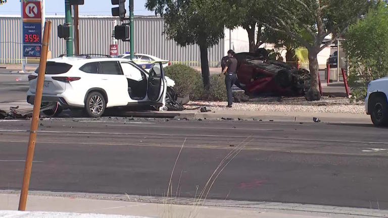 Woman fighting for life after rollover collision in Phoenix