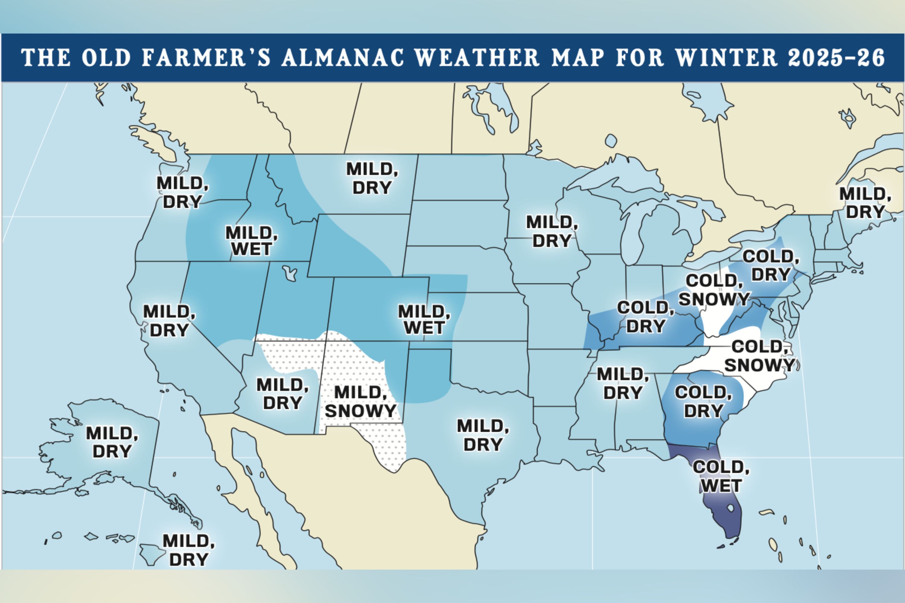 Old Farmer's Almanac predicts US weather for winter 2025