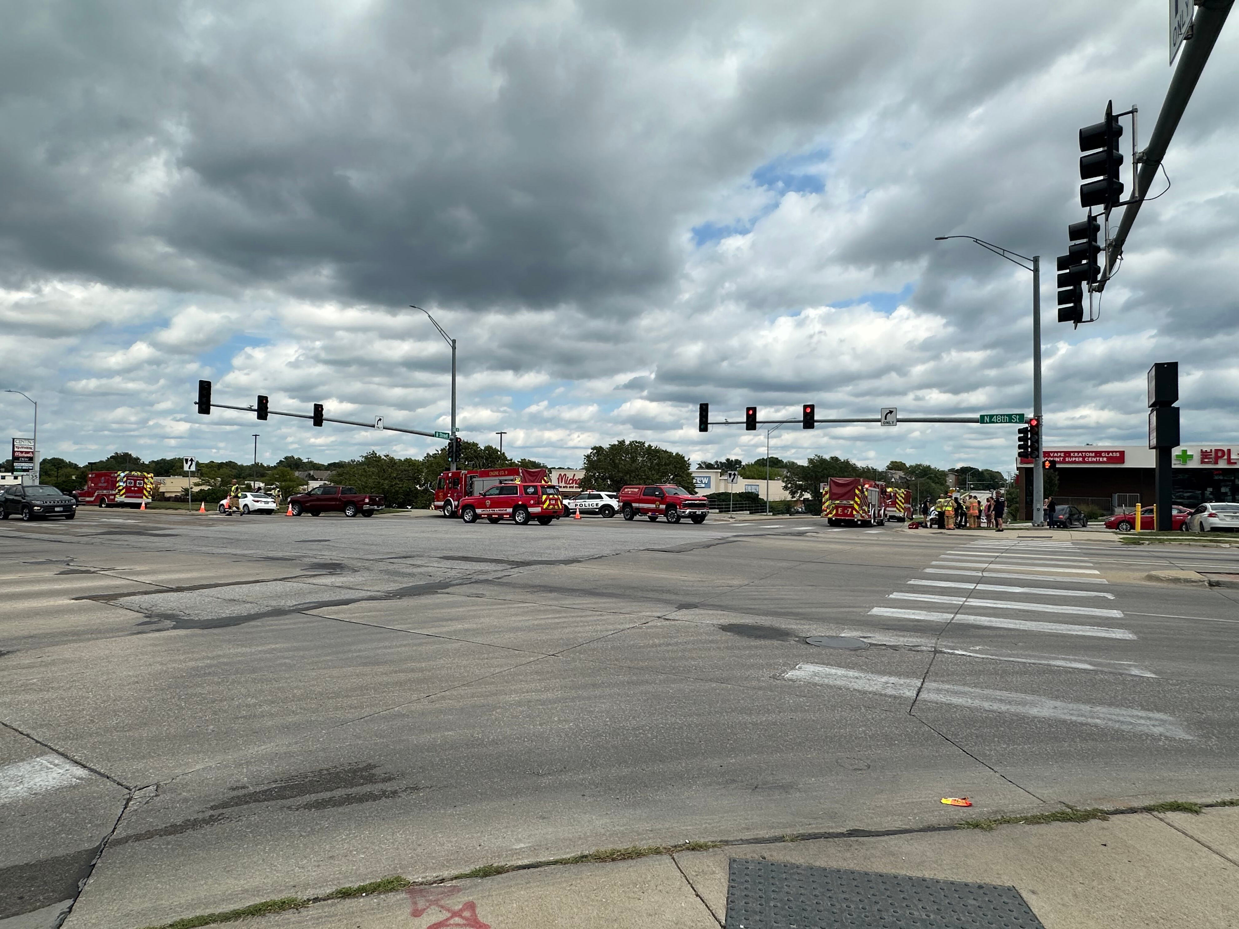 Two people hospitalized after two-vehicle crash in east Lincoln