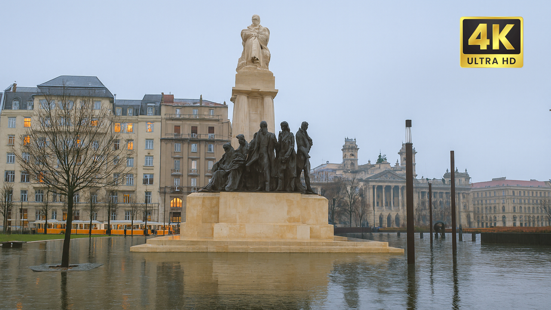 Budapest, Hungary – Heavy Rain and City Sounds 4K