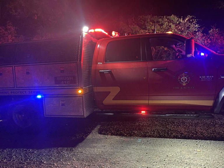 Brush fire burns steep hillside in rural Washington Co.; Crews protect ...