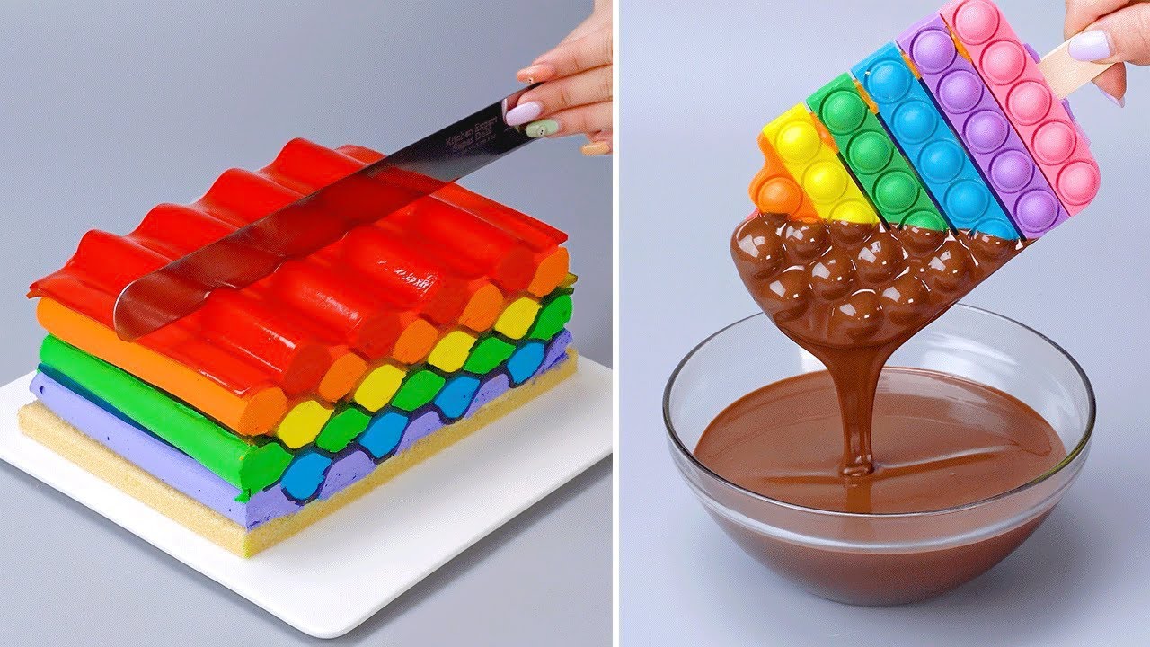 Tutorial Tart Rainbow dengan Glaze Coklat