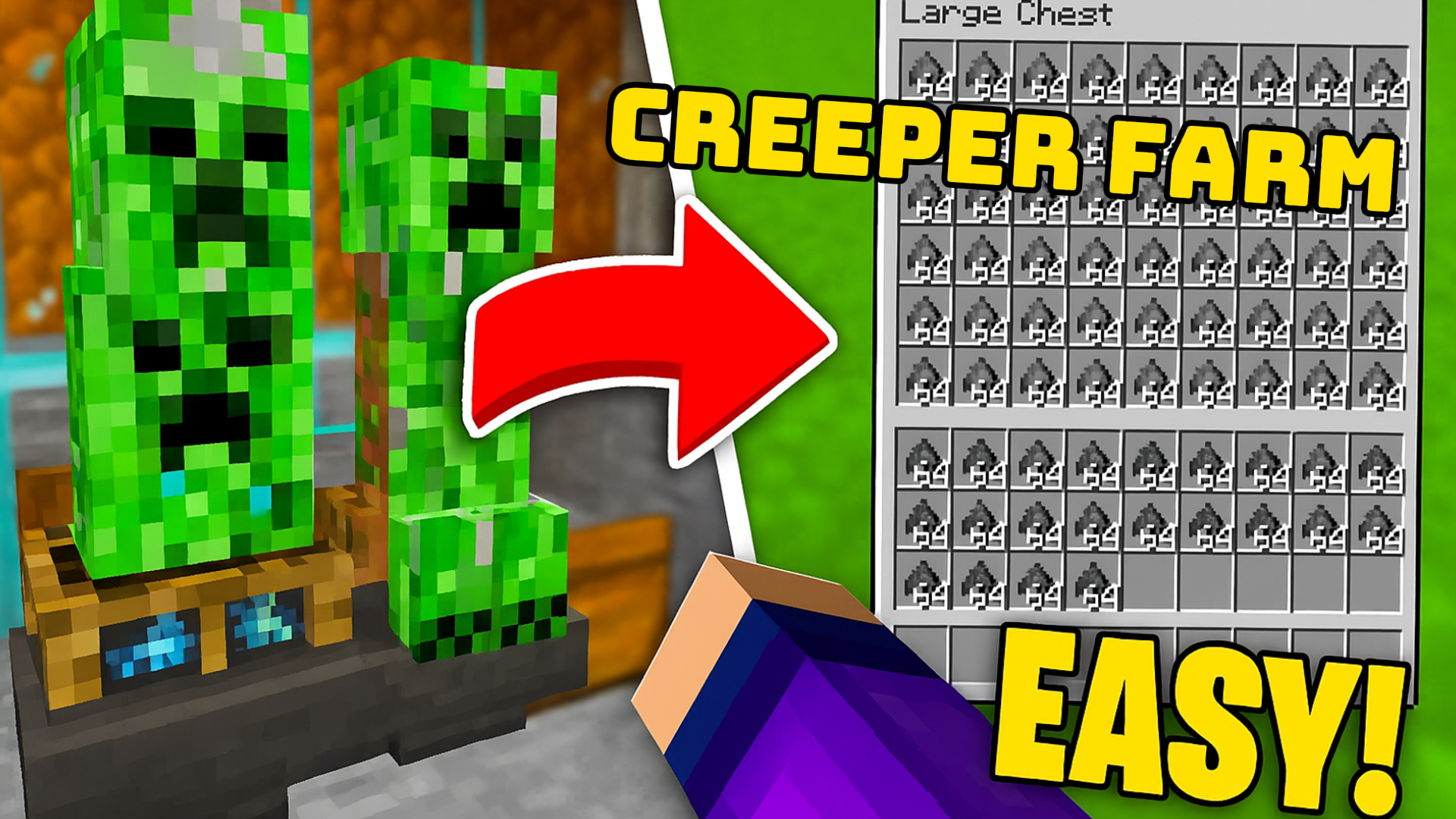 Easiest Creeper Farm – Minecraft 1.21+ (No Cats, Java & Bedrock)