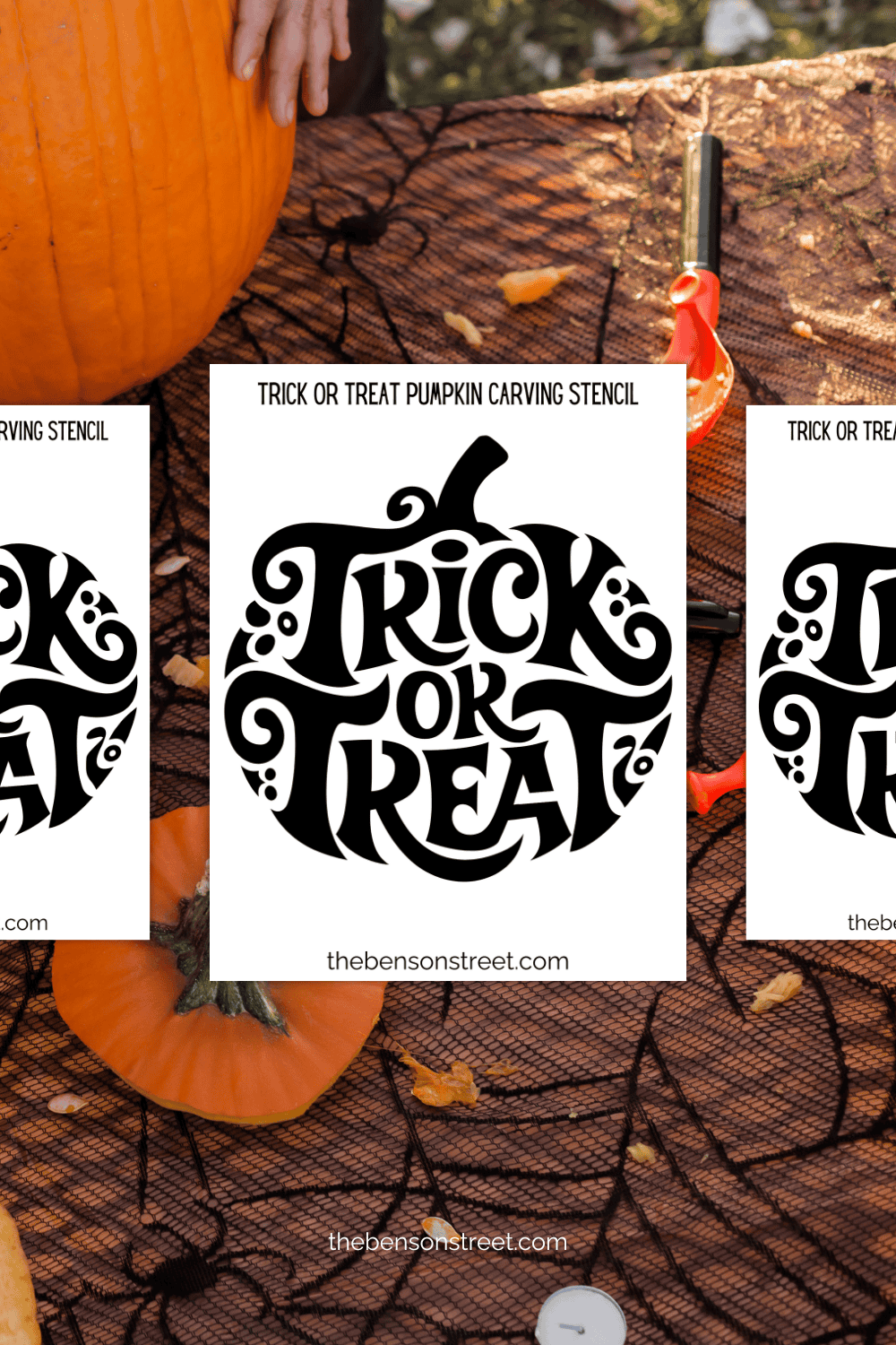 FREE Printable Trick or Treat Pumpkin Stencil for Carving