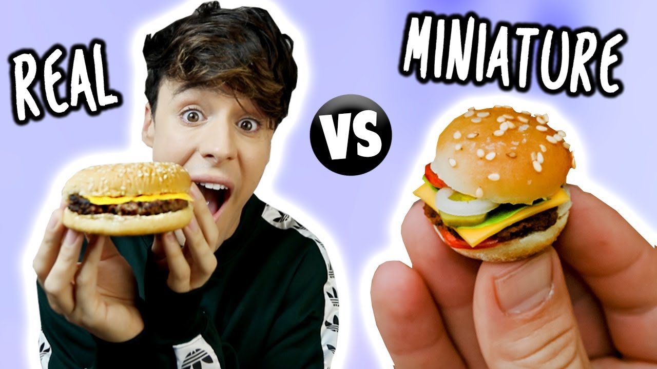 Mini Food vs Real Food Burger Fries Nutella Pizza