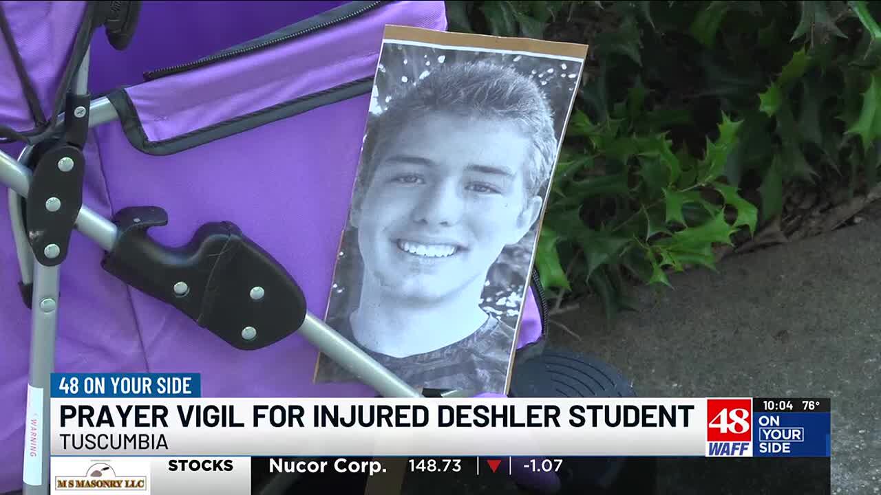 Tuscumbia community holds prayer vigil for injured Deshler High student