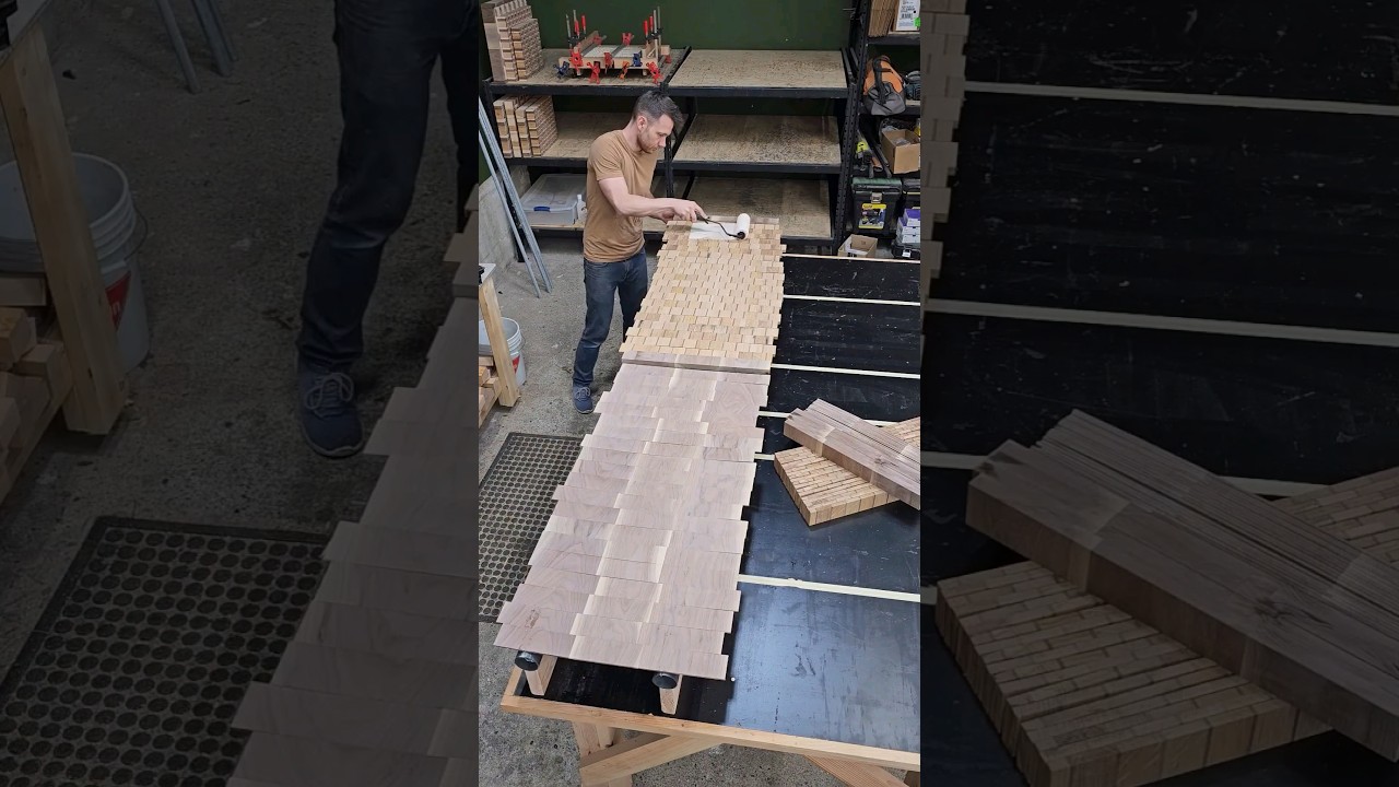 Huge Brick Pattern Cutting Boards – Final Glue-Up!
