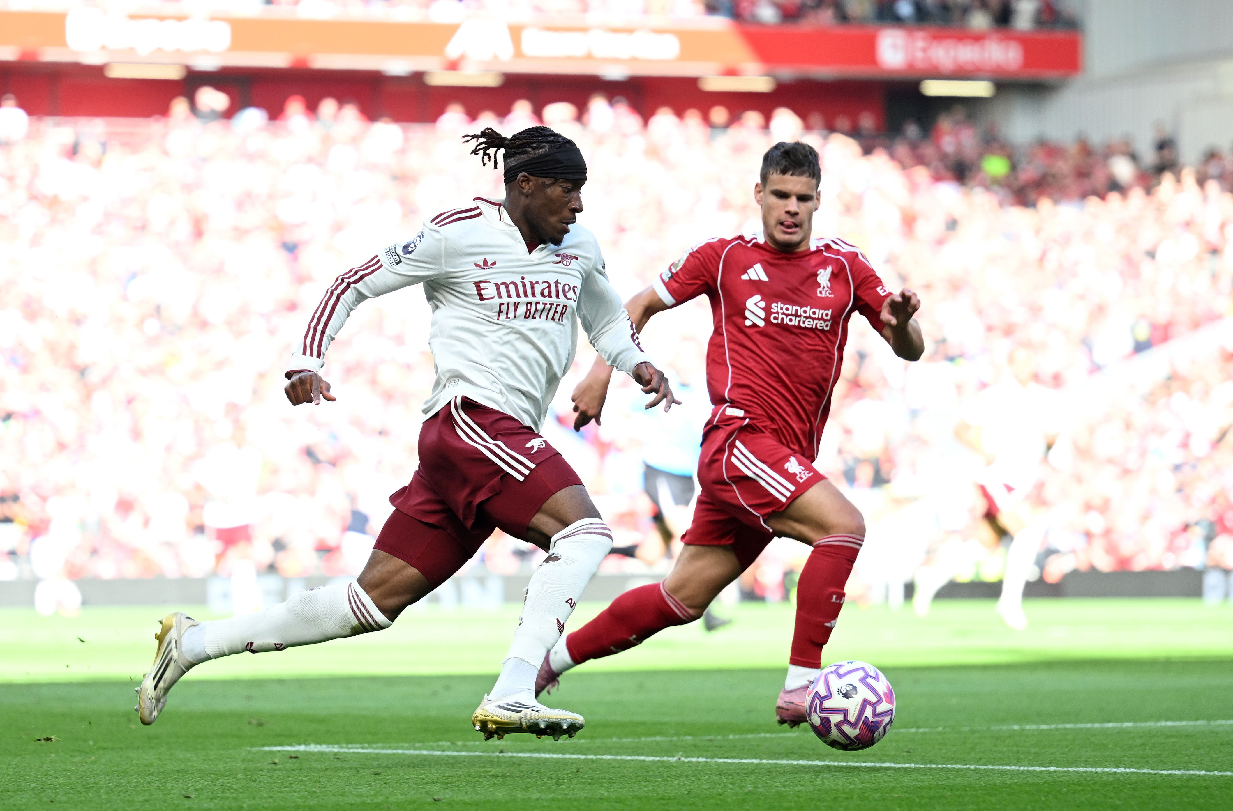 Liverpool v Arsenal live: David Raya points to new Premier League ball ...