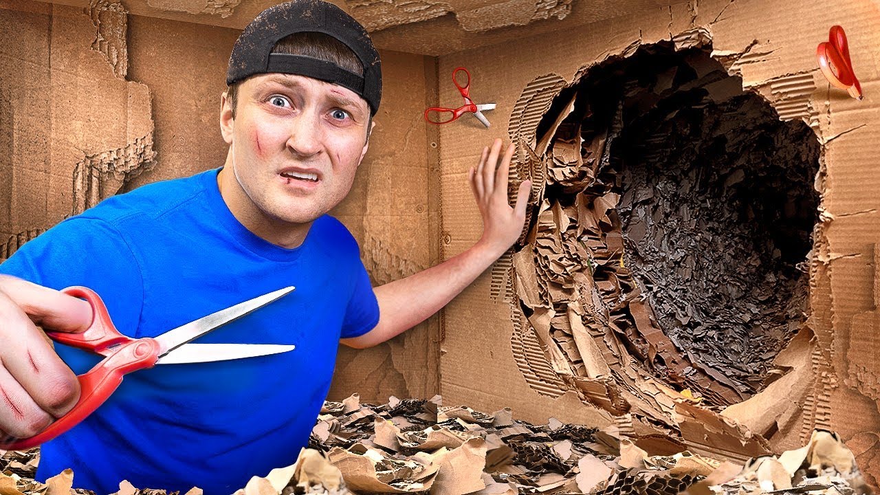 I dared to survive 100 layers of cardboard!