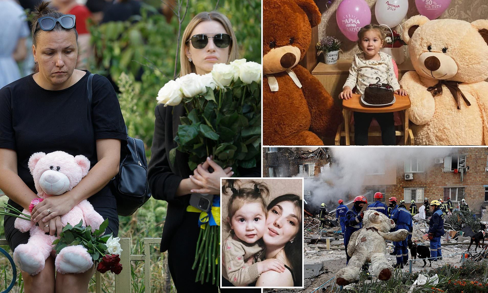 Heartbreaking pictures show mourners clutching teddy bears in tribute ...