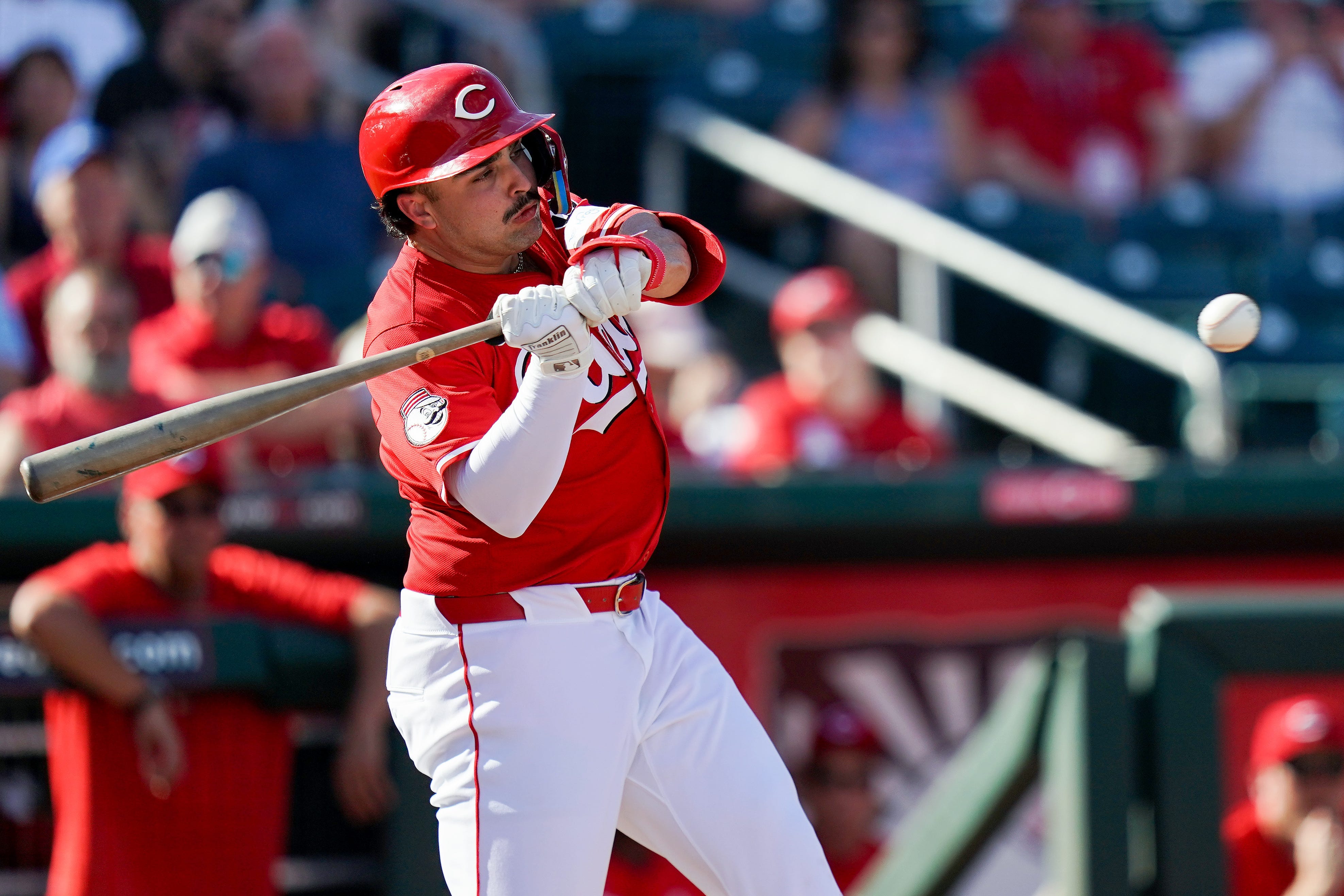 An instant hit: Reds prospect Sal Stewart singles in his first MLB at-bat