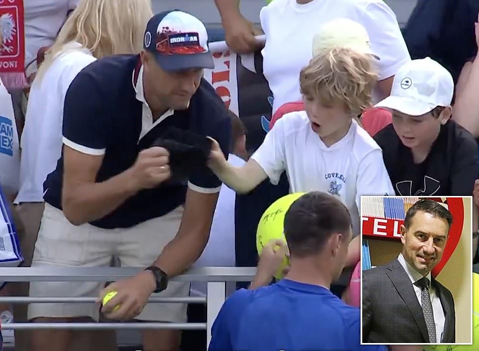 Revealed: CEO who snatched US Open star's hat from boy