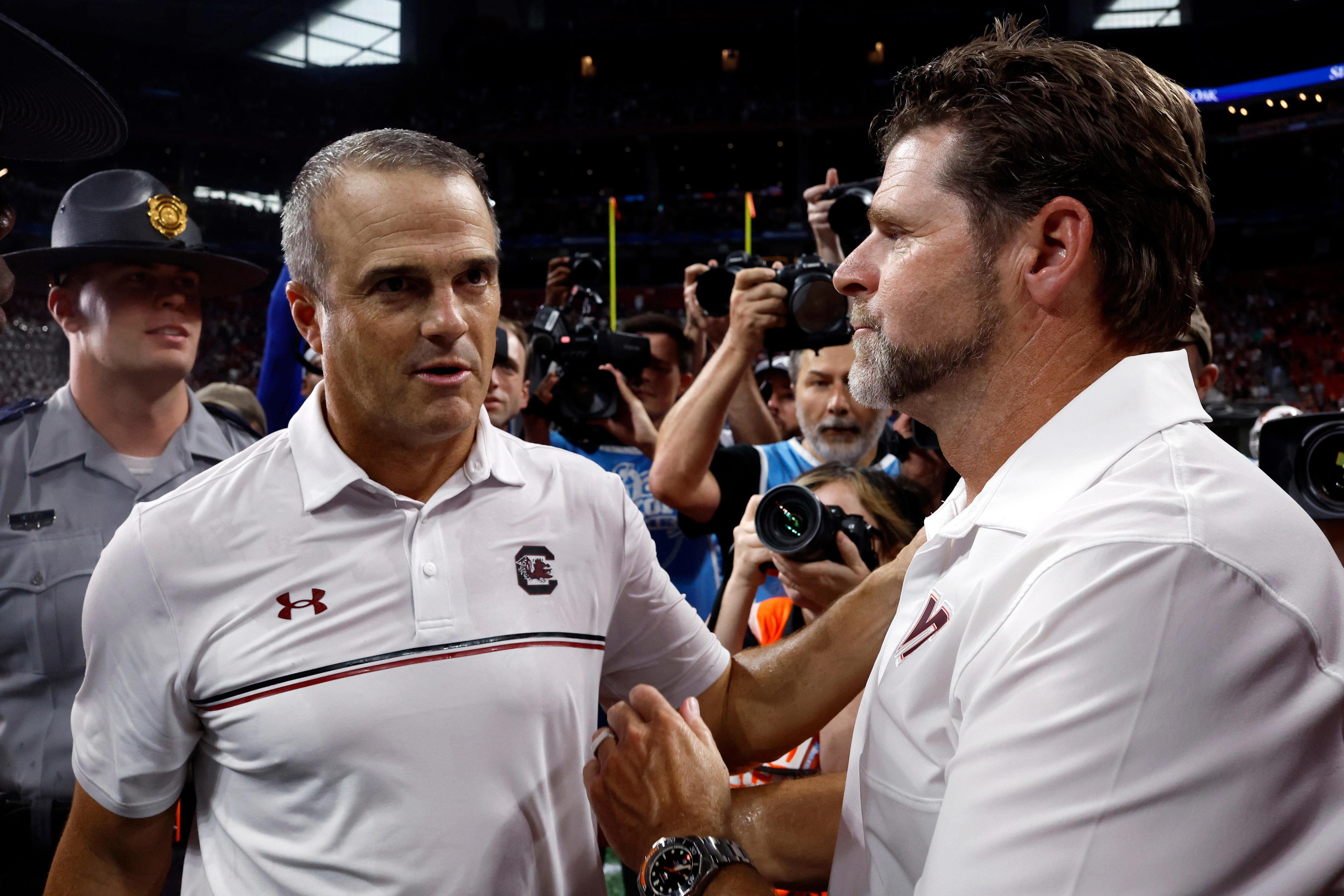 Shane Beamer addresses Virginia Tech coaching vacancy, focused on South ...