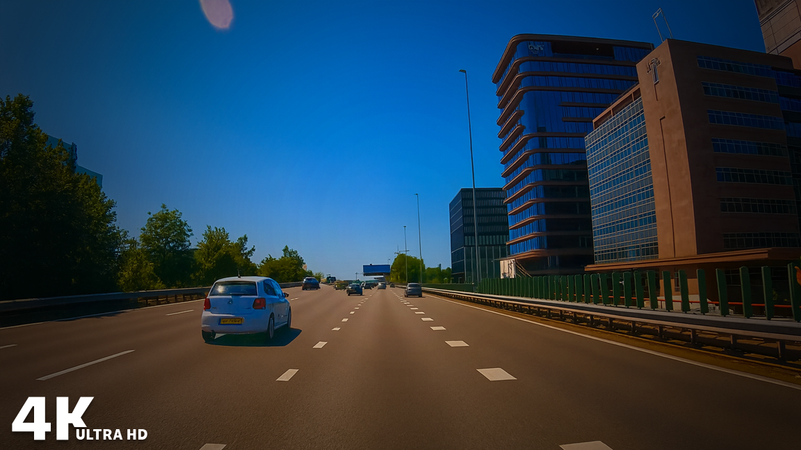 Fahrt auf dem Amsterdamer A10-Ring – Niederlande (4K)