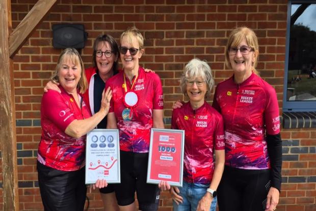 Team of Basingstoke cyclists gather to celebrate woman's 1000th ride