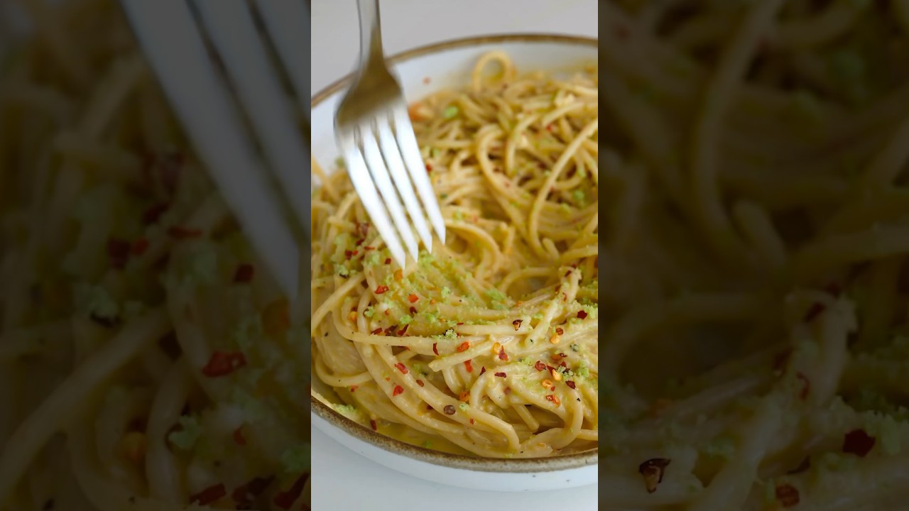 Lemon spaghetti with basil parmesan