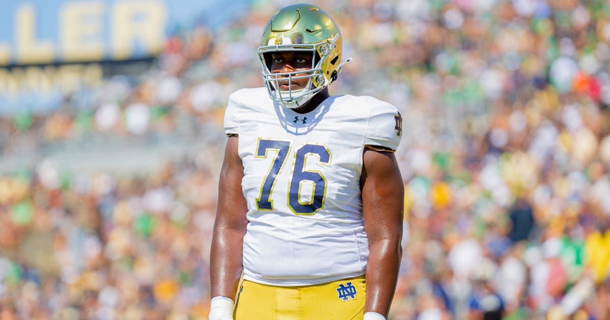 Redshirt freshman making first career start for Notre Dame at right ...