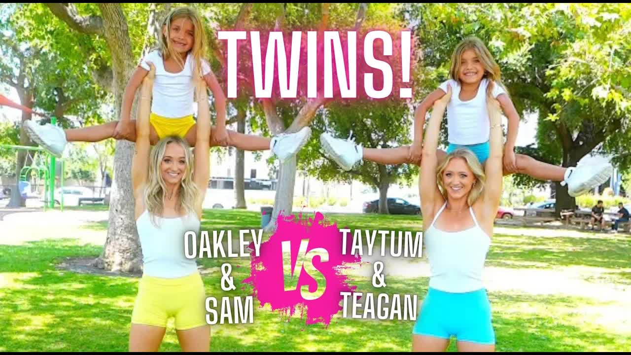 Twin acro challenge! With the Rybka Twins & Taytum & Oakley!