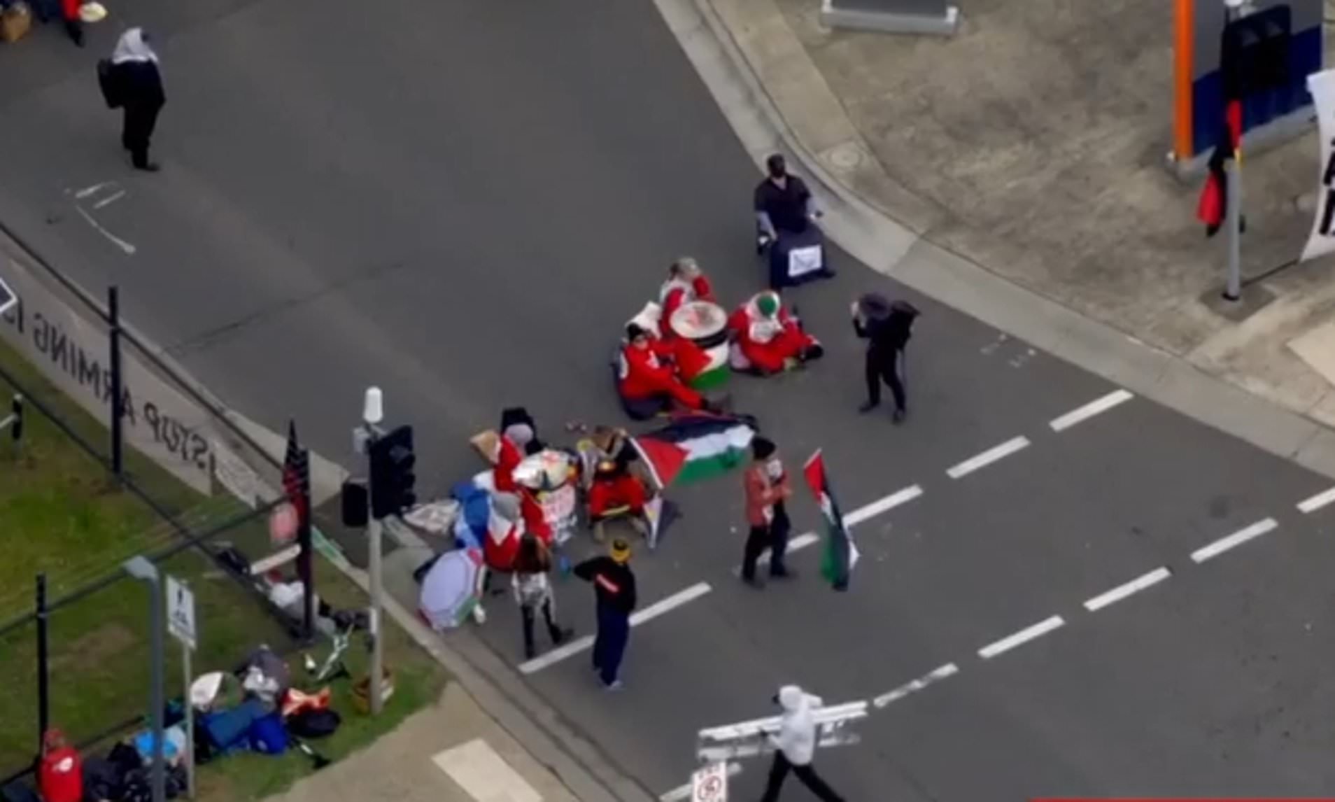 Chaos as pro-Palestine protesters block major port in Melbourne