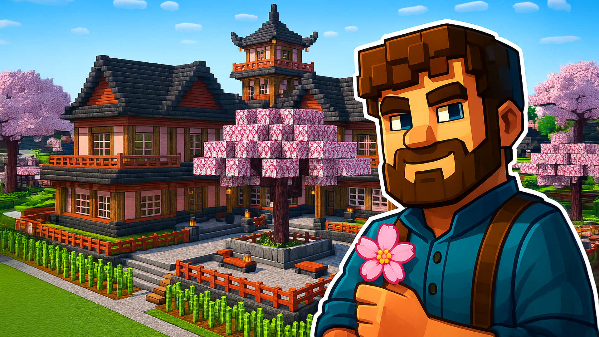 Step-by-Step Japanese Blossom House Build in Minecraft