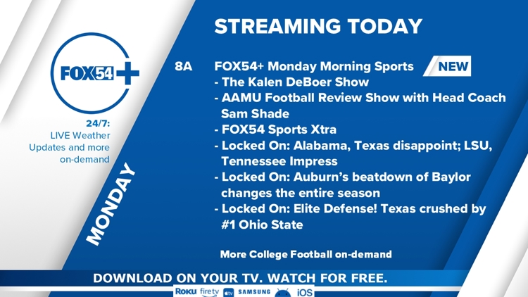 Streaming on FOX54+ | NEW! FOX54+ Monday Morning Sports, plus news ...