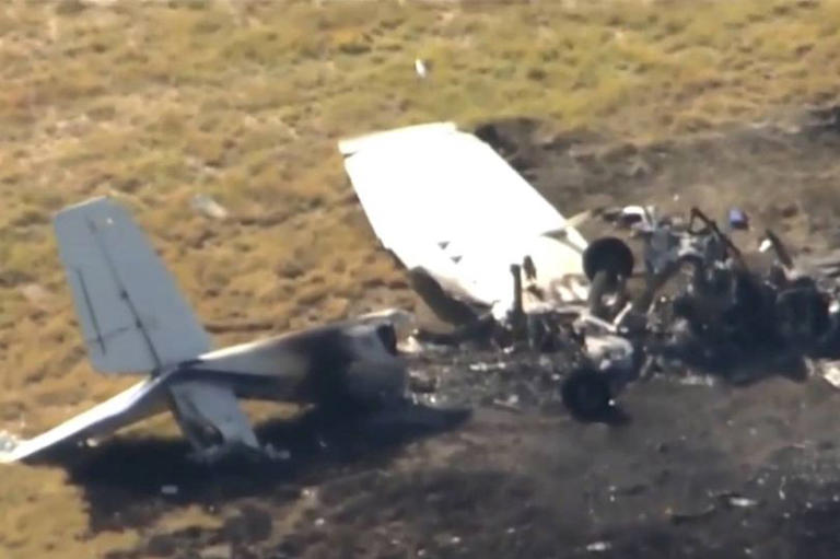 Two planes collide during air show in fireball - as one dead and three ...